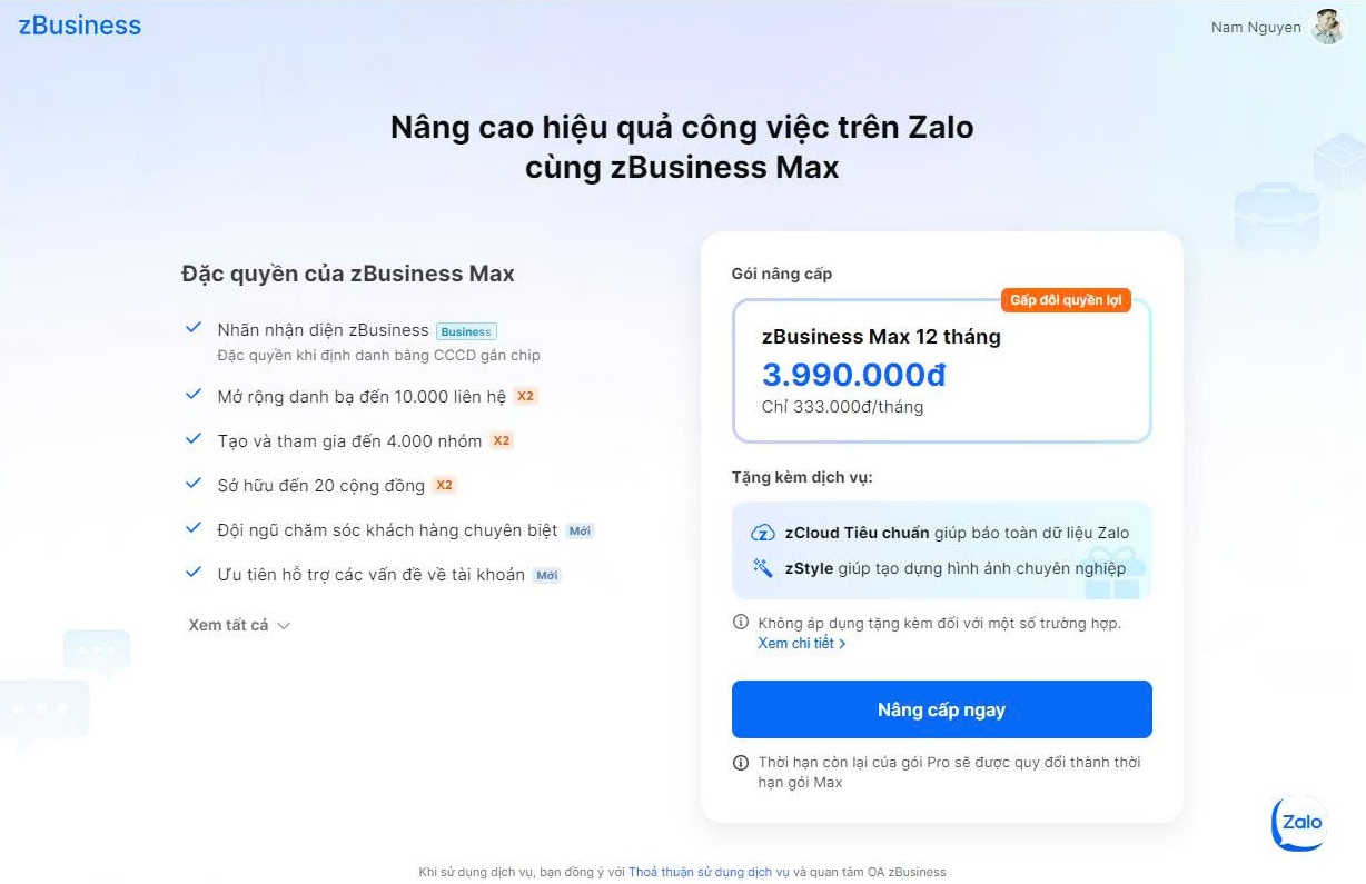 Có nên nâng cấp Zalo Business Max? Phân tích chi phí và lợi ích thực tế