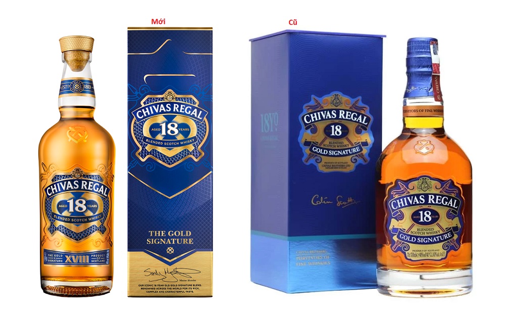 Chivas 18 mẫu mới và mẫu cũ – Thông tin bao bì mới phát hành 2022